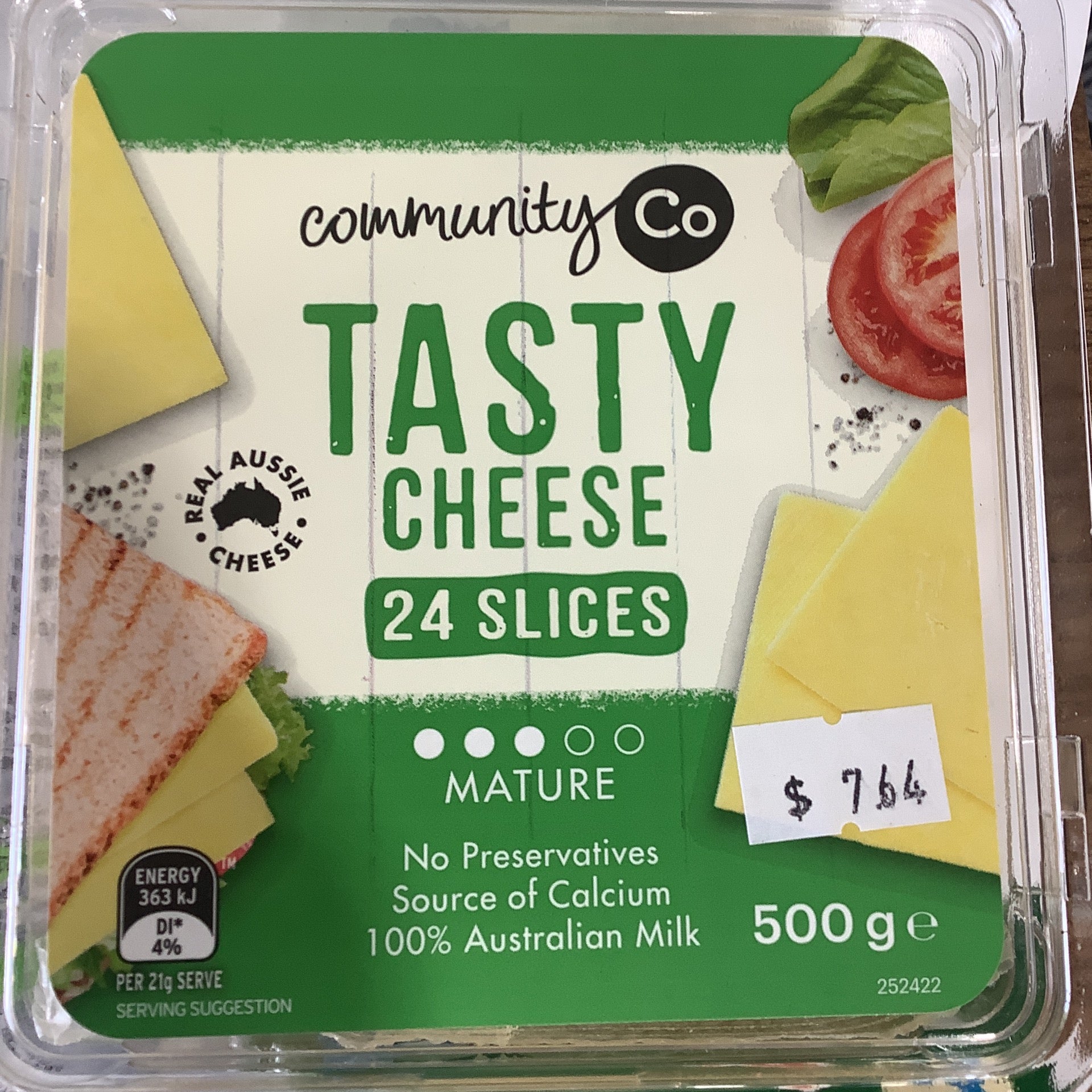 Comm Co Tasty cheese slices 500gm | Pickled Parrot Providore